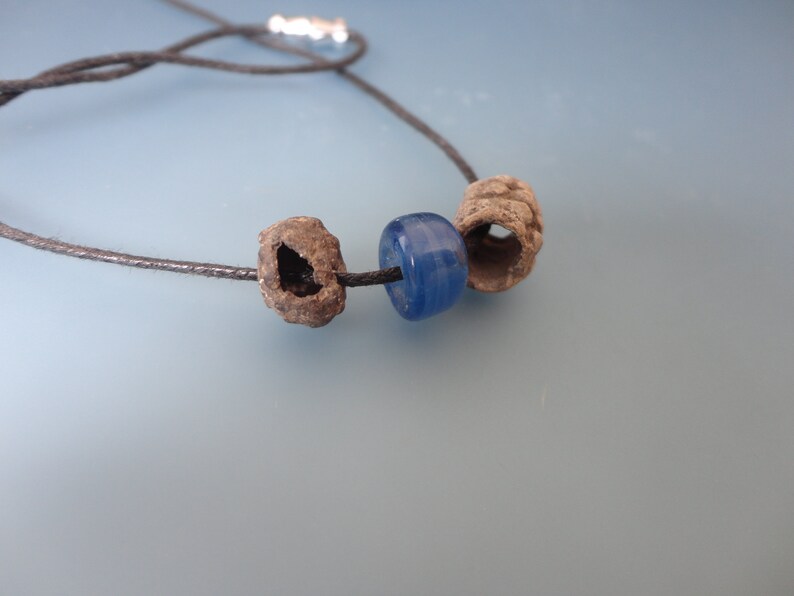 Authentic Medieval Bead Necklace With Blue Glass Stone. Ancient ...
