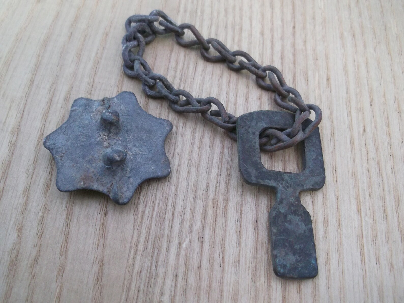 Antique Chest Key. Key With Chain and Antique Muslim Star - Etsy