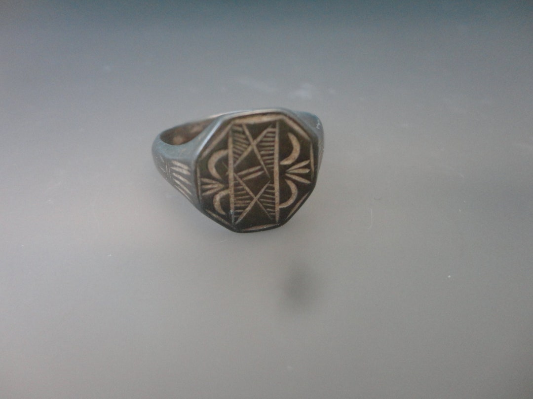 Medieval Authentic Cossack Ring. Warrior Ring With Cossacks Sabers and ...