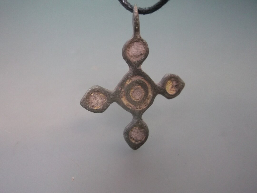 Ancient Original Viking Cross With Enamel. Medieval Christian Artifact ...