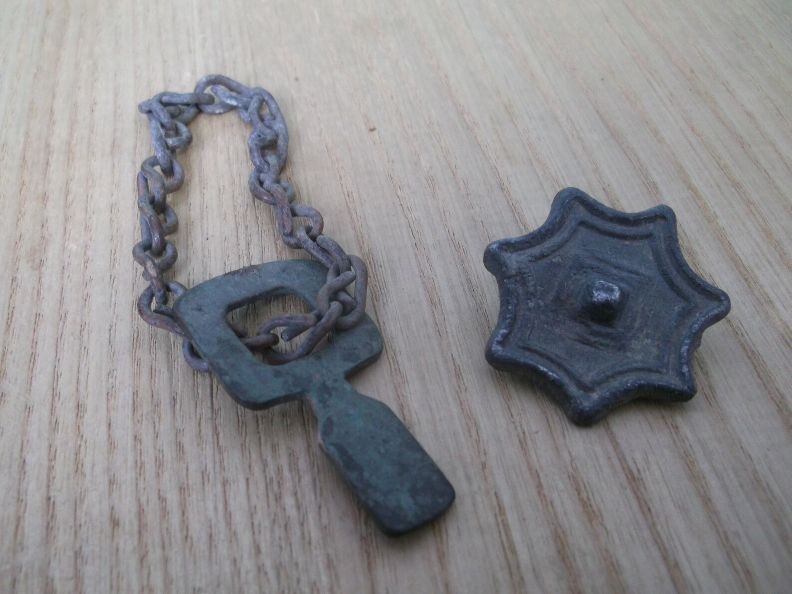 Antique Chest Key. Key With Chain and Antique Muslim Star - Etsy