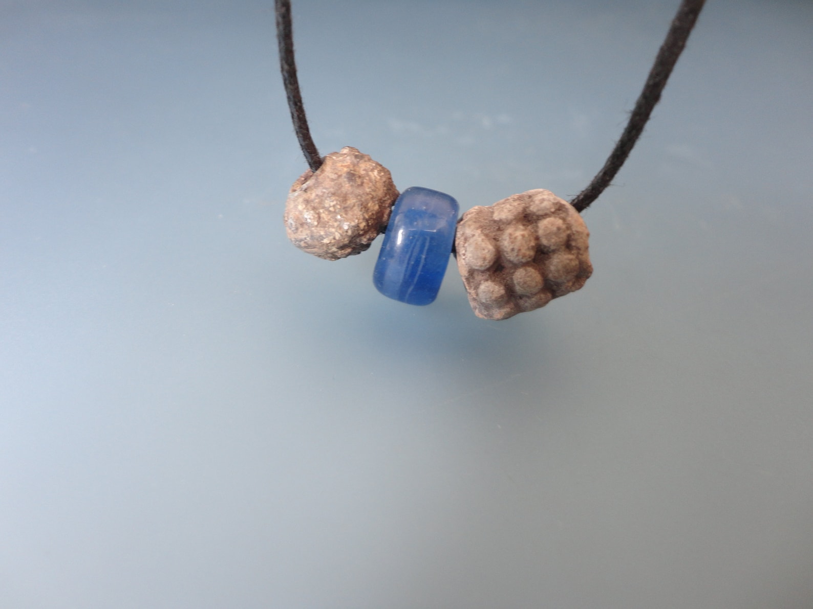 Authentic Medieval Bead Necklace With Blue Glass Stone. Ancient ...