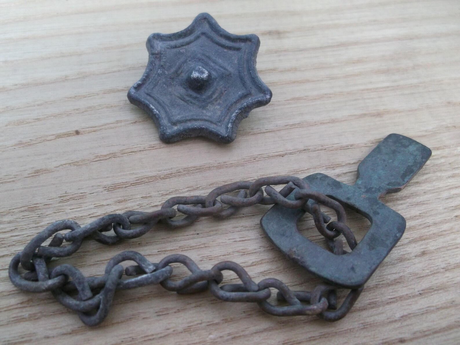 Antique Chest Key. Key With Chain and Antique Muslim Star - Etsy