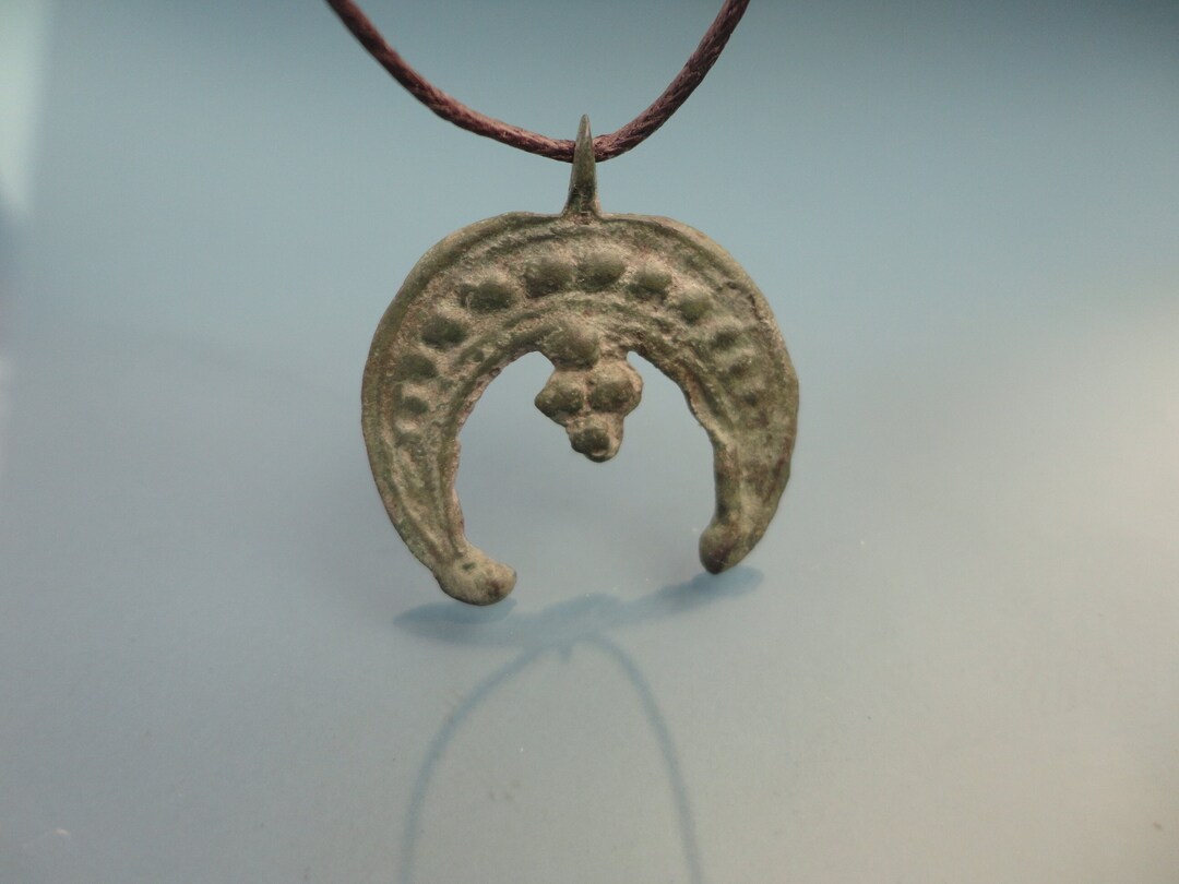 Authentic Medieval Moon. Crescent Slavic Amulet. Pagan Necklace 11-13th ...