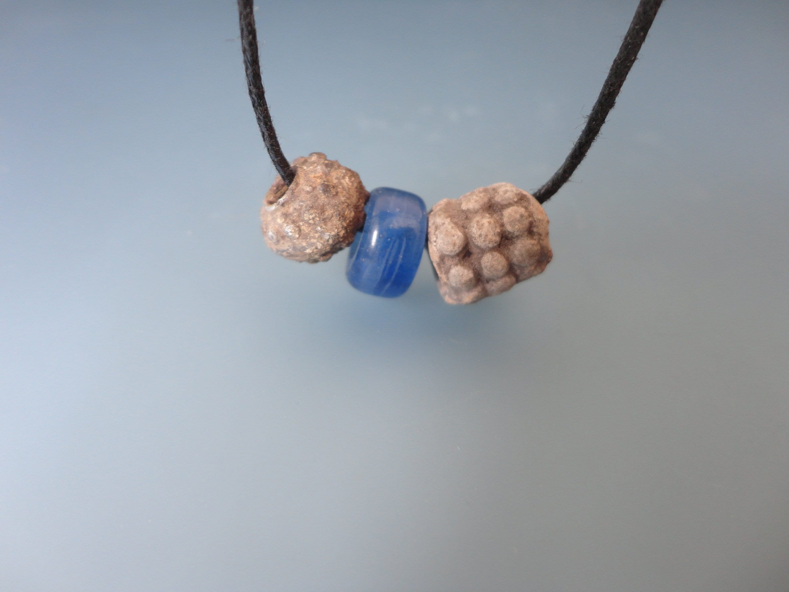Authentic Medieval Bead Necklace With Blue Glass Stone. Ancient ...