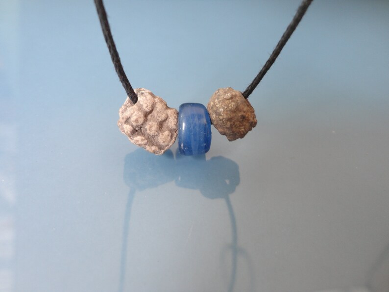 Authentic Medieval Bead Necklace With Blue Glass Stone. Ancient ...