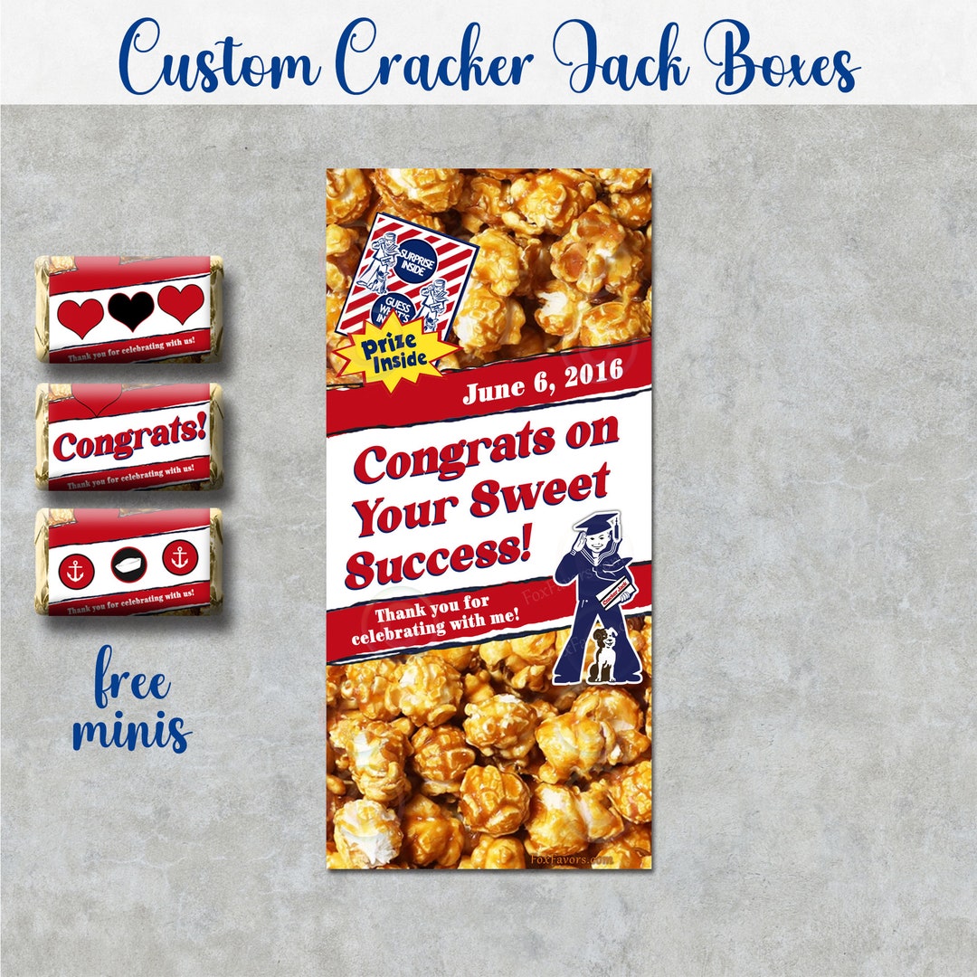 Custom Cracker Jack Box Wrappers Personalized Name and Date - Etsy