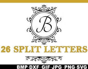 SVG 26 Monogram Letters Bundle Script Font Cricut Silhouette - Etsy