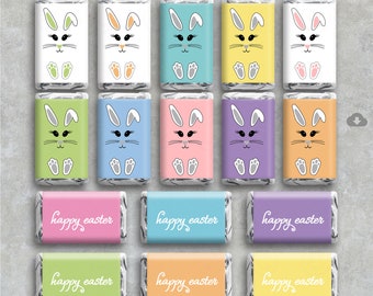 Easter Bunny Candy Bar Wrappers Printable Easter Basket - Etsy