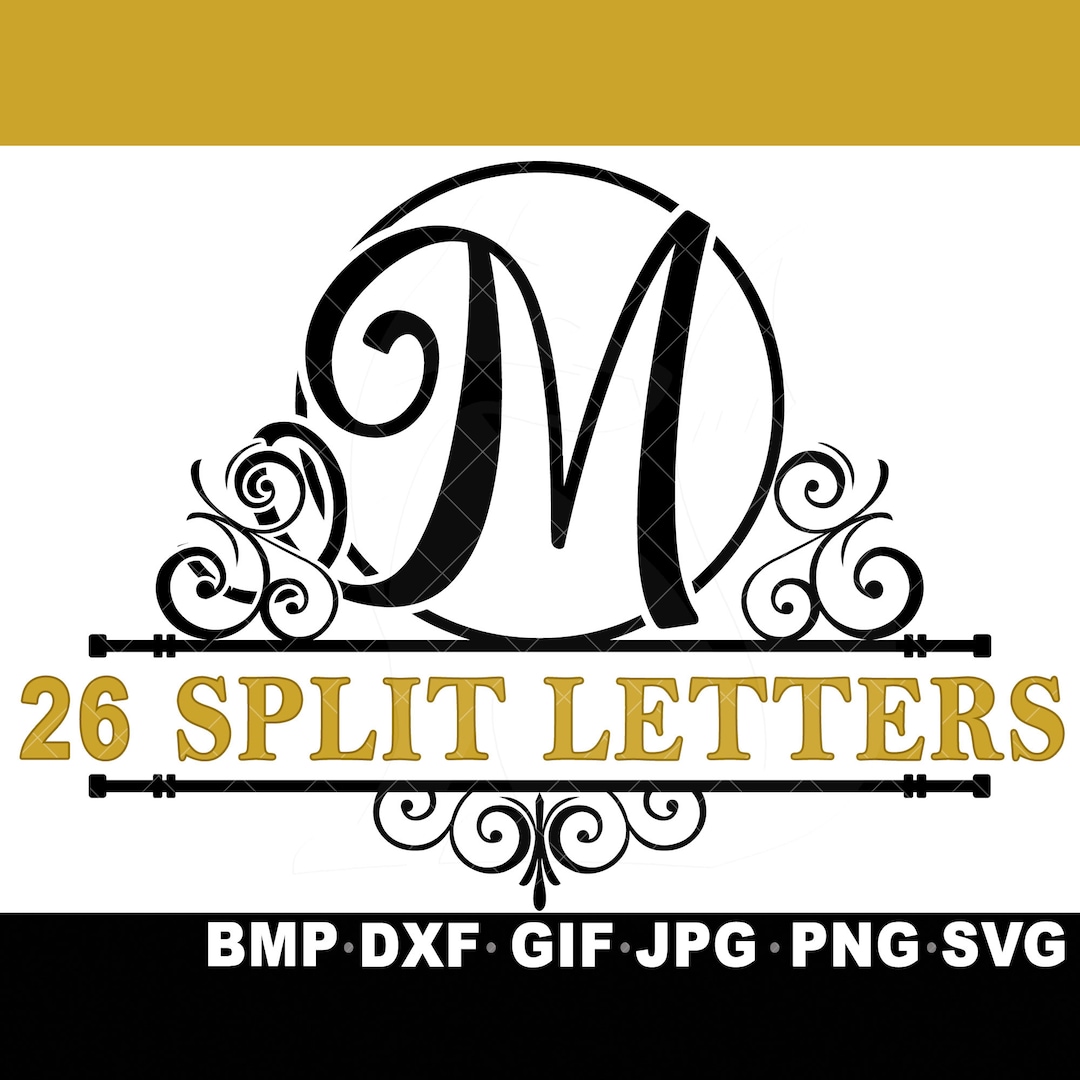 SVG 26 Monogram Letters Bundle Script Font Cricut Silhouette Inkspace ...
