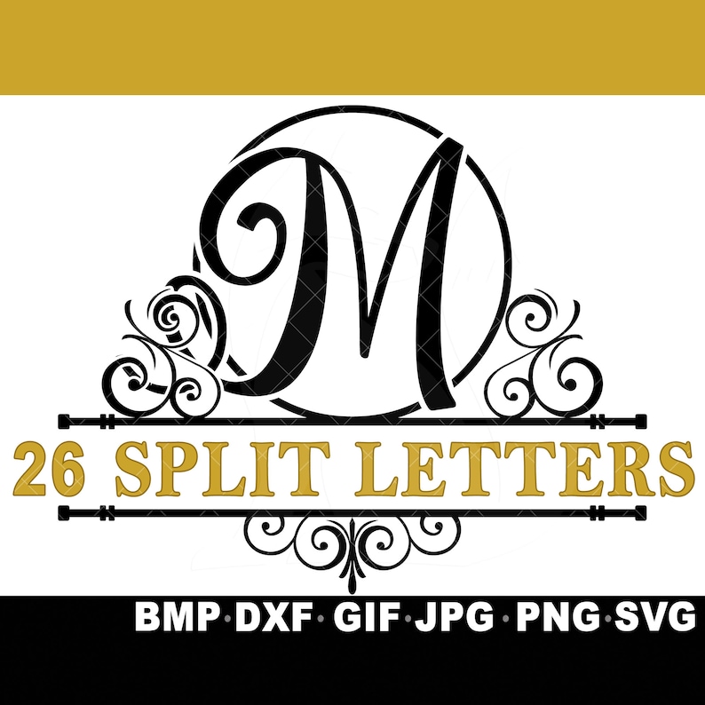 SVG 26 Monogram Letters Bundle Script Font Cricut Silhouette Inkspace ...
