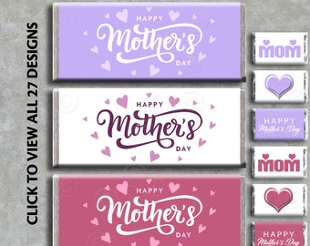 Editable Happy MOTHER'S Day Download Candy Bar Wrappers Printable ...