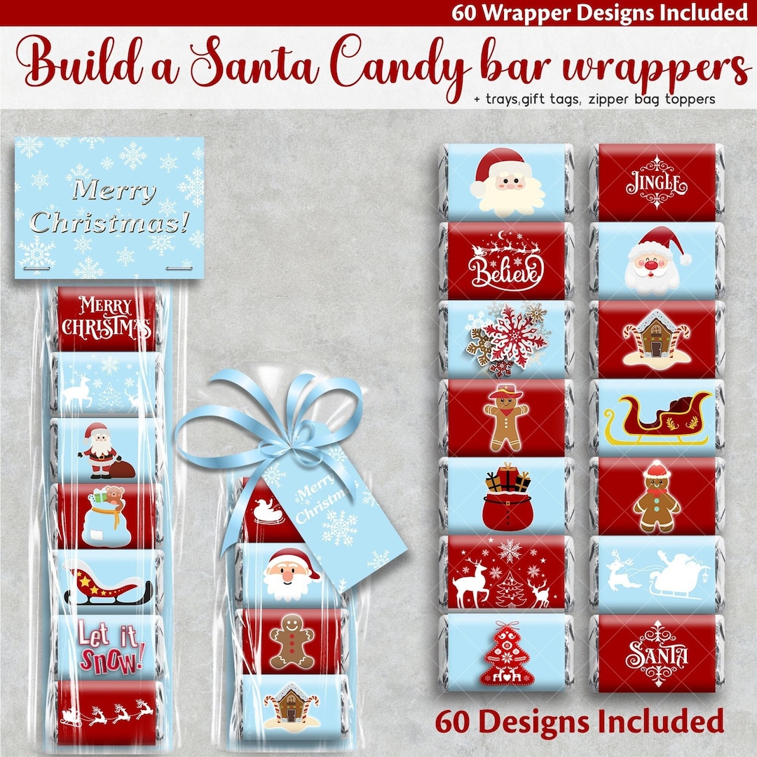 WANT TO BUILD a Santa? Kit Christmas Miniature Candy Bar Wrappers W ...