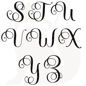 SVG 26 Monogram Letters Bundle Script Font Calligraphy JPG Png GIF ...