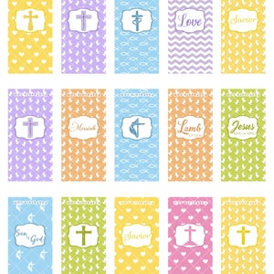 EASTER Jesus Loves You Miniature Candy Bar Wrappers Tray & Gift Tag ...