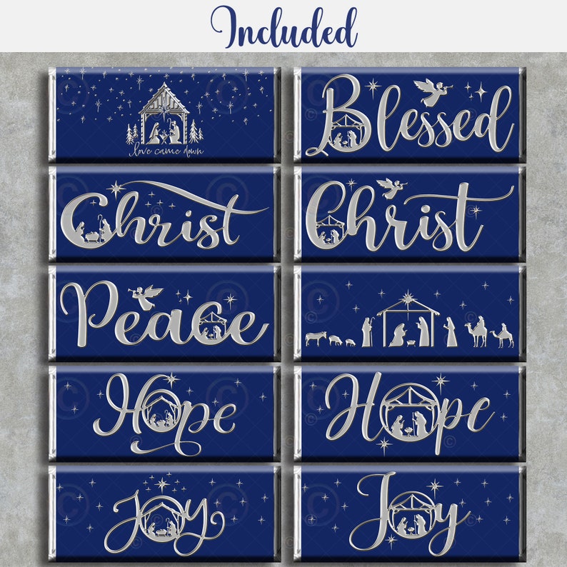 INSTANT DIGITAL Download Merry Christmas Chocolate Candy Bar Wrappers ...