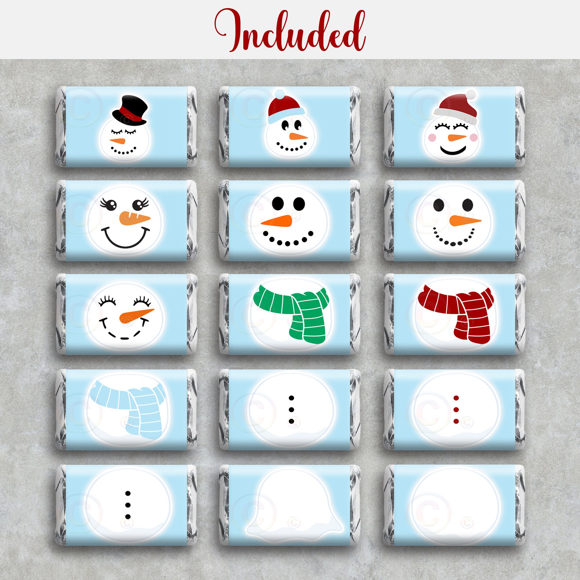 WANT TO BUILD a Snowman? Kit Christmas Miniature Candy Bar Wrappers W ...