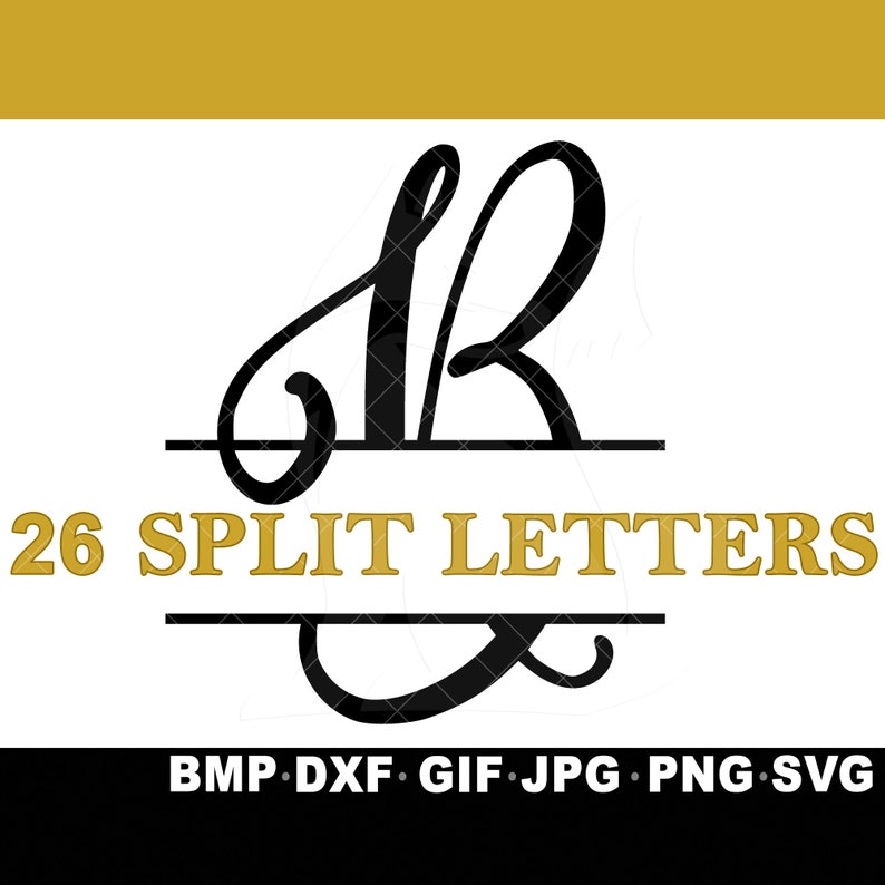 SVG 26 Monogram Letters Bundle Script Font Cricut Silhouette Inkspace ...