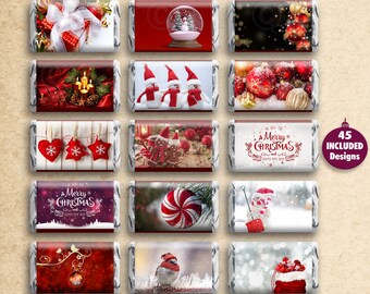 15 INSTANT DOWNLOAD CHRISTMAS Digital Miniature Candy Bar | Etsy