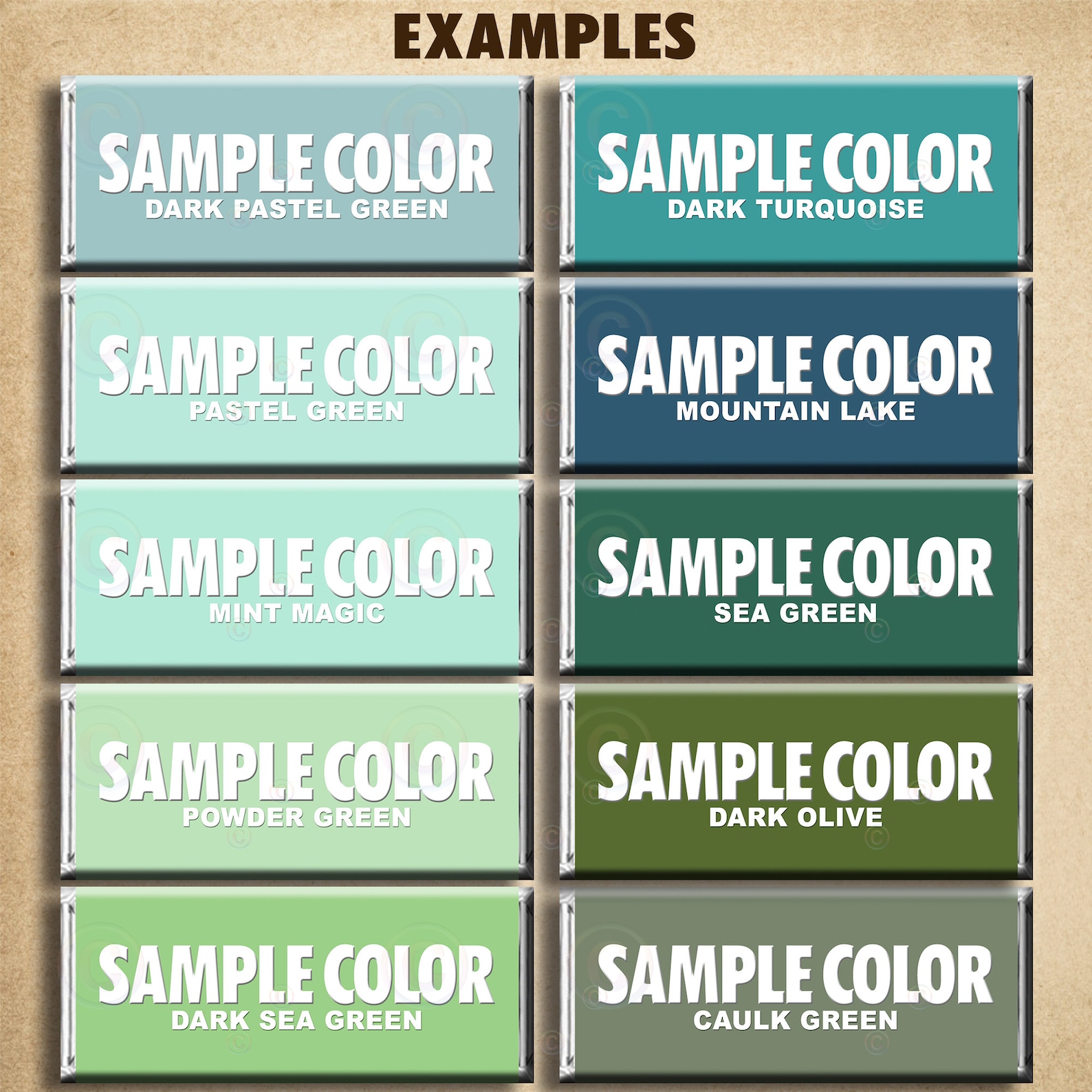 Color Choices for CUSTOM PERSONALIZED Candy Bar Wrappers Thank - Etsy