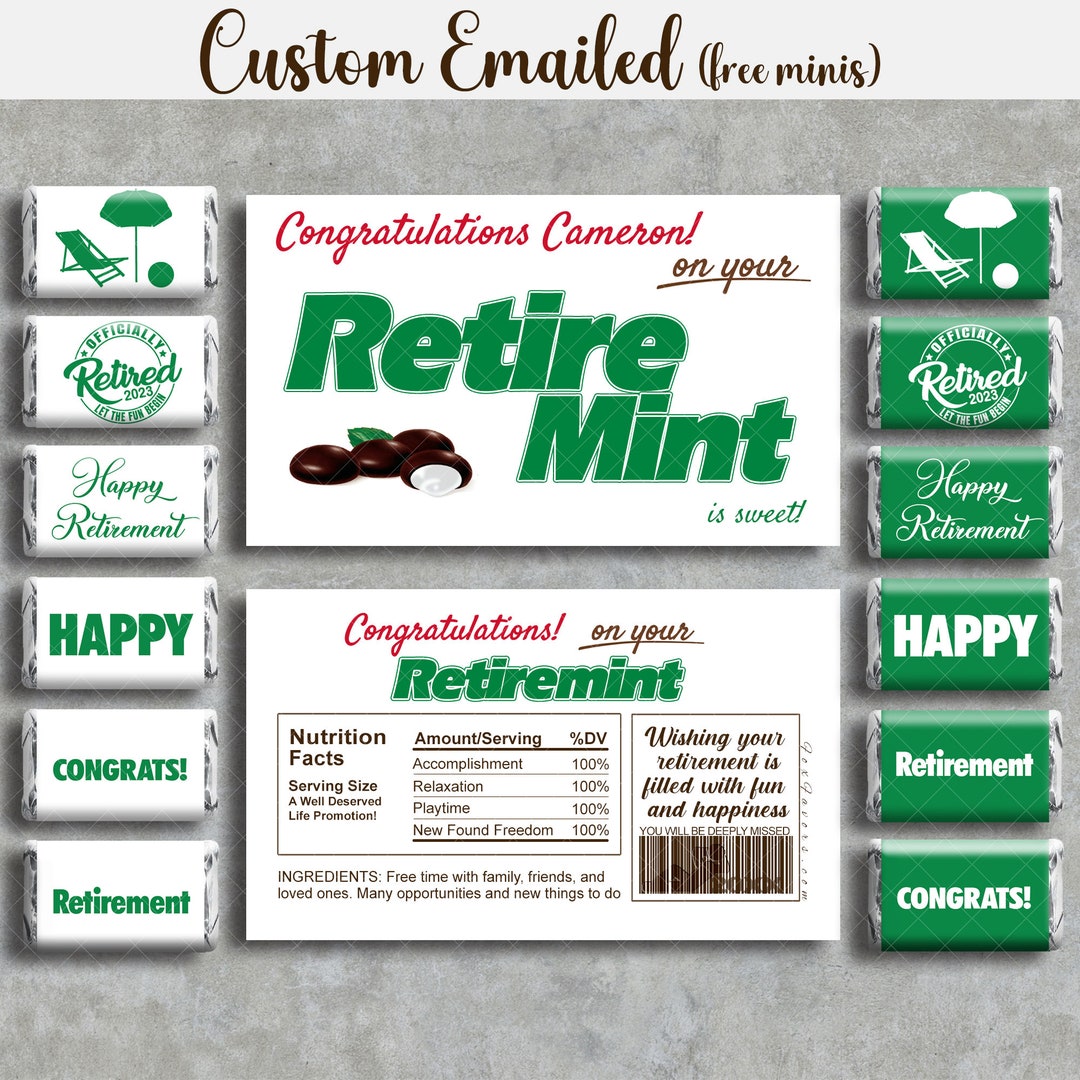 CONGRATS RETIREMENT is SWEET Custom Emailed Personalized 3.5 - Etsy