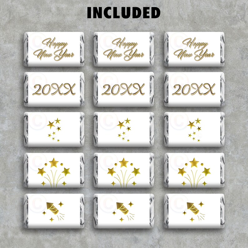 Instant Download Printable HAPPY NEW Year Chocolate Candy Bar Wrappers ...