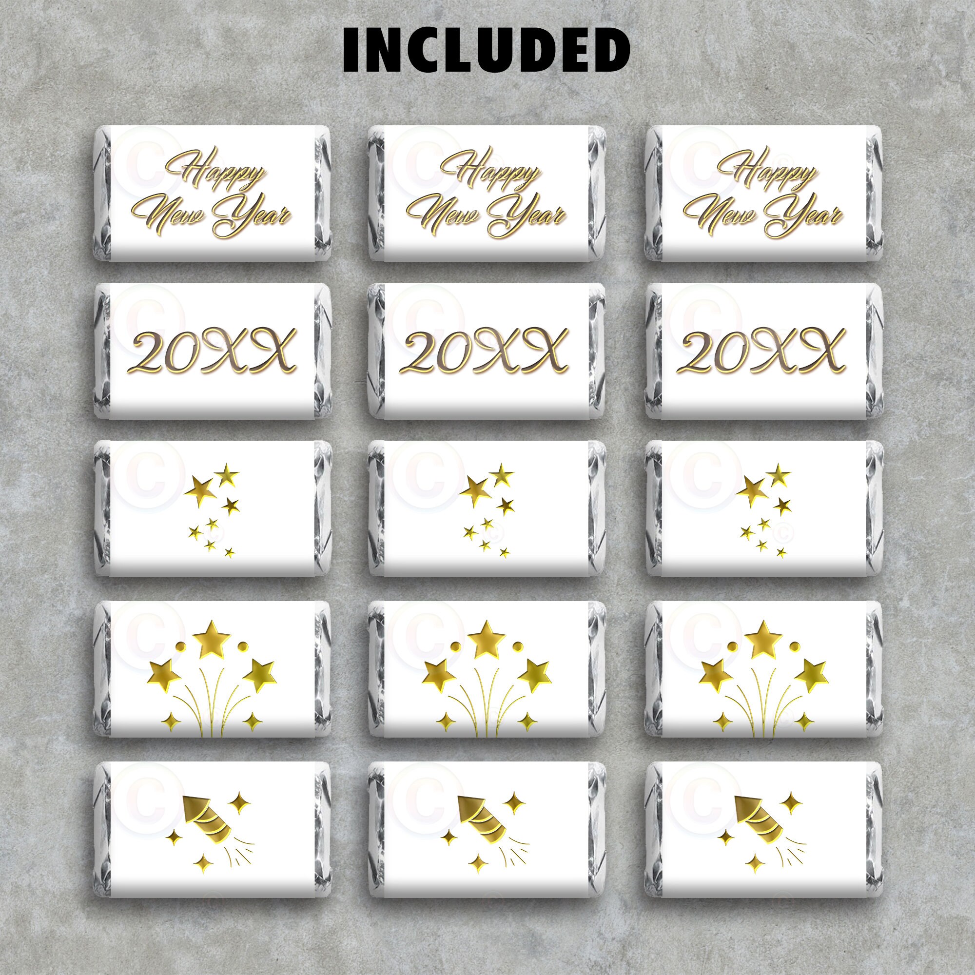 Instant Download Printable HAPPY NEW Year Chocolate Candy Bar Wrappers ...
