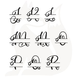 SVG 26 Monogram Letters Bundle Script Font Cricut Silhouette Inkspace ...