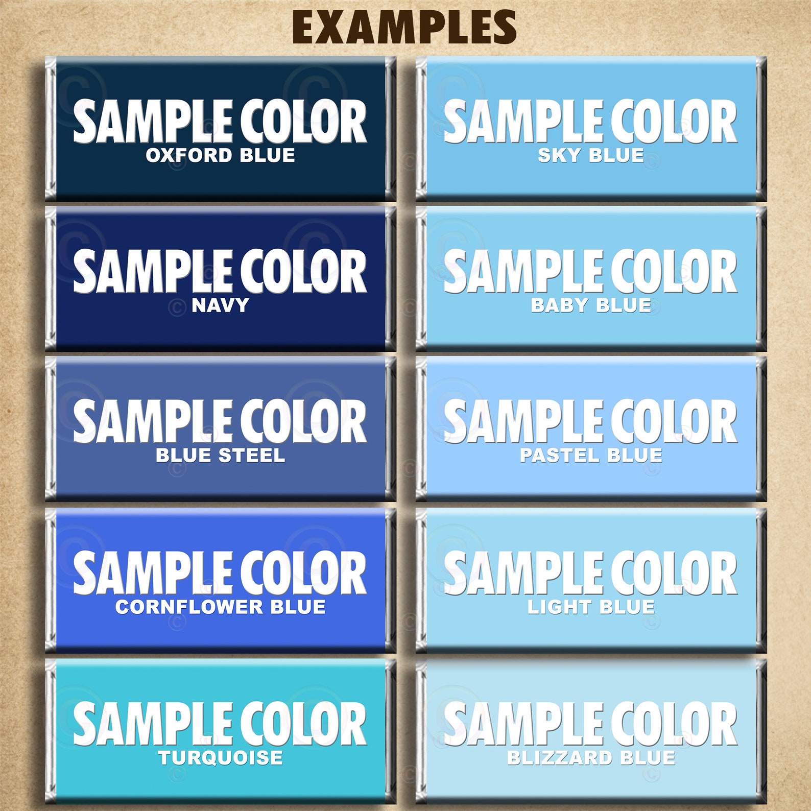 Color Choices for CUSTOM PERSONALIZED Candy Bar Wrappers Thank - Etsy