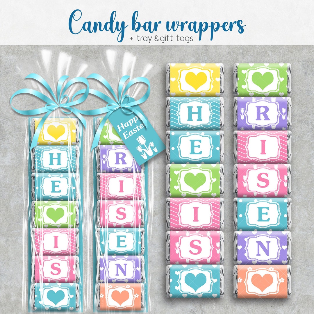 EASTER He is Risen Alphabet Letters Miniature Candy Bar Wrapper + Tray ...
