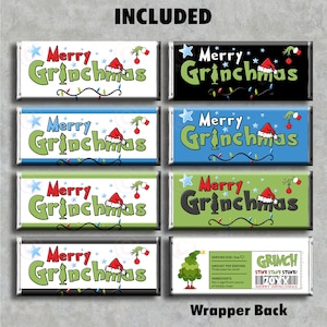 INSTANT DIGITAL Download Merry Christmas Chocolate Candy Bar Wrappers ...