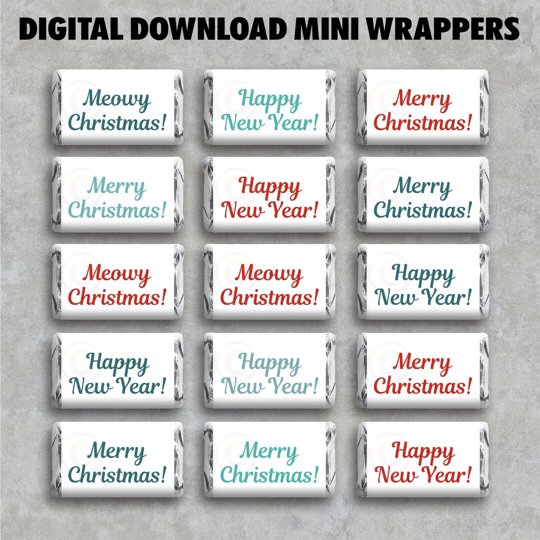 Christmas Digital Download Miniature Candy Bar Wrappers Party Favors ...