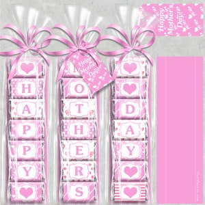 38 FELIZ DÍA DE LA MADRE Miniatura Candy Bar Wrappers Bandeja y ...