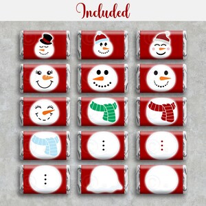 WANT TO BUILD a Snowman? Kit Christmas Miniature Candy Bar Wrappers W ...