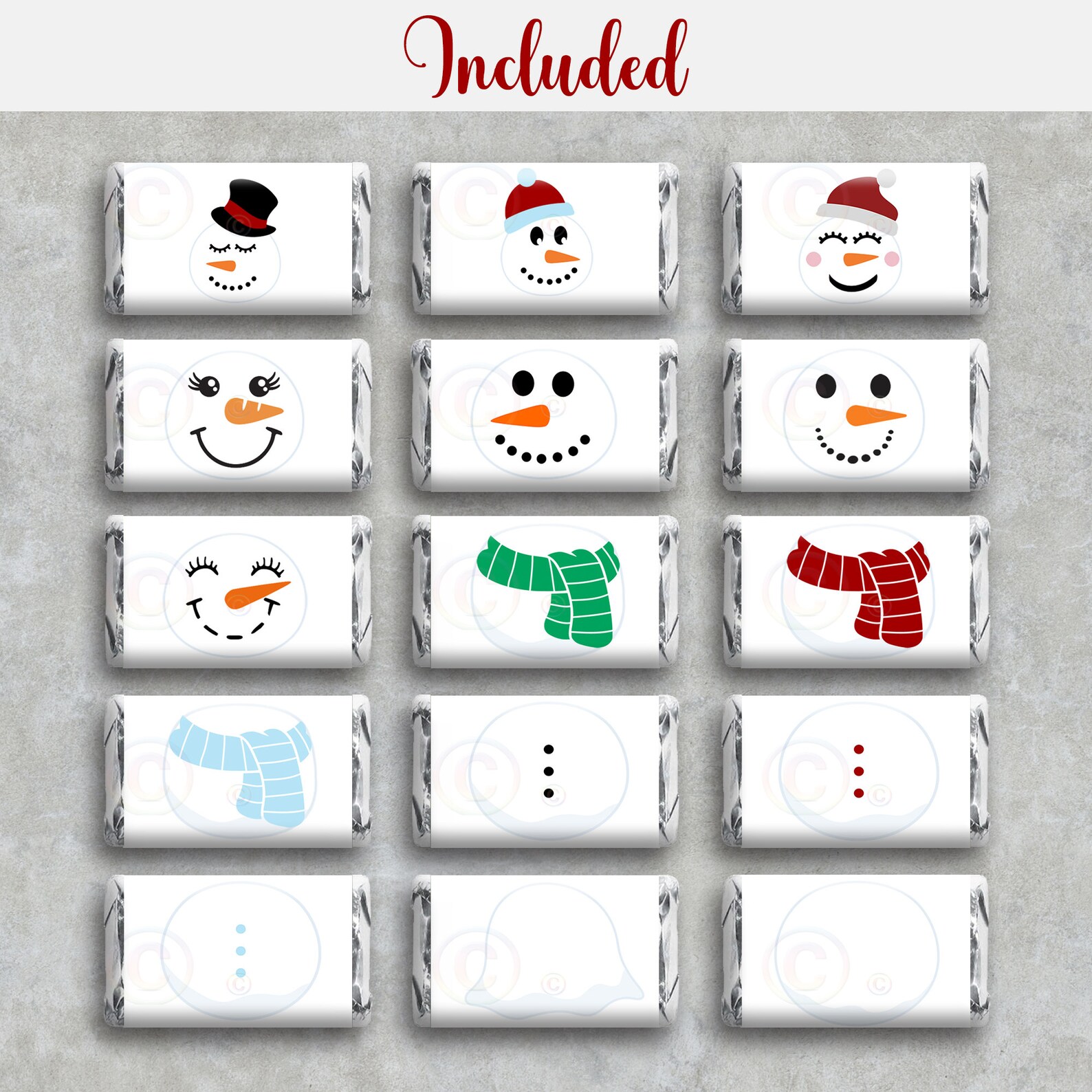 WANT TO BUILD a Snowman? Kit Christmas Miniature Candy Bar Wrappers W ...