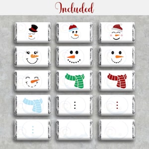 WANT TO BUILD a Snowman? Kit Christmas Miniature Candy Bar Wrappers W ...