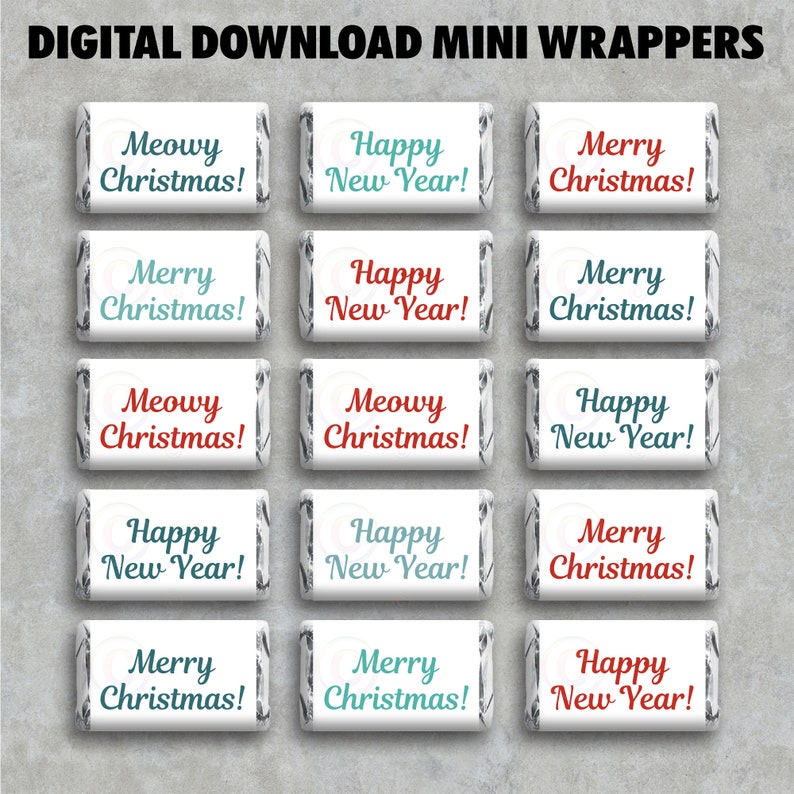 Digital Download Christmas Wrappers Miniature Chocolate Bars - Etsy
