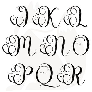 SVG 26 Monogram Letters Bundle Script Font Calligraphy JPG Png GIF ...