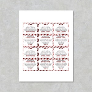 Legend of the Candy Cane Printable Tag, Candy Cane Poem Christmas Tags ...