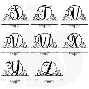 SVG 26 Monogram Letters Bundle Script Font Cricut Silhouette Inkspace ...