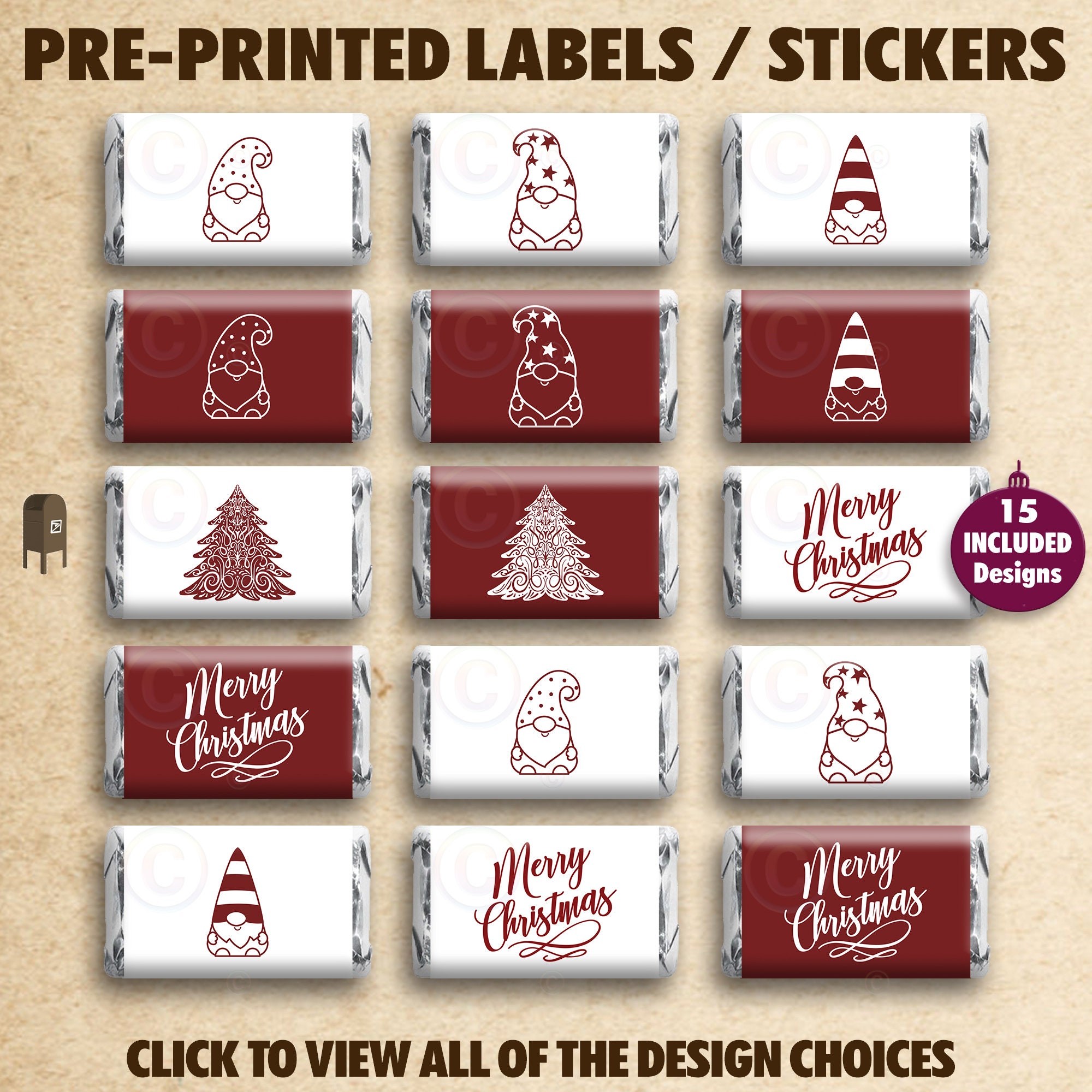60 PERSONALIZED Christmas Printed or Emailed Labels Sticker | Etsy
