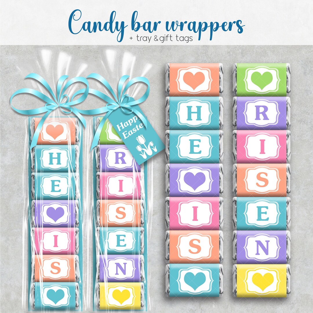 EASTER He is Risen Alphabet Letters Miniature Candy Bar Wrapper + Tray ...