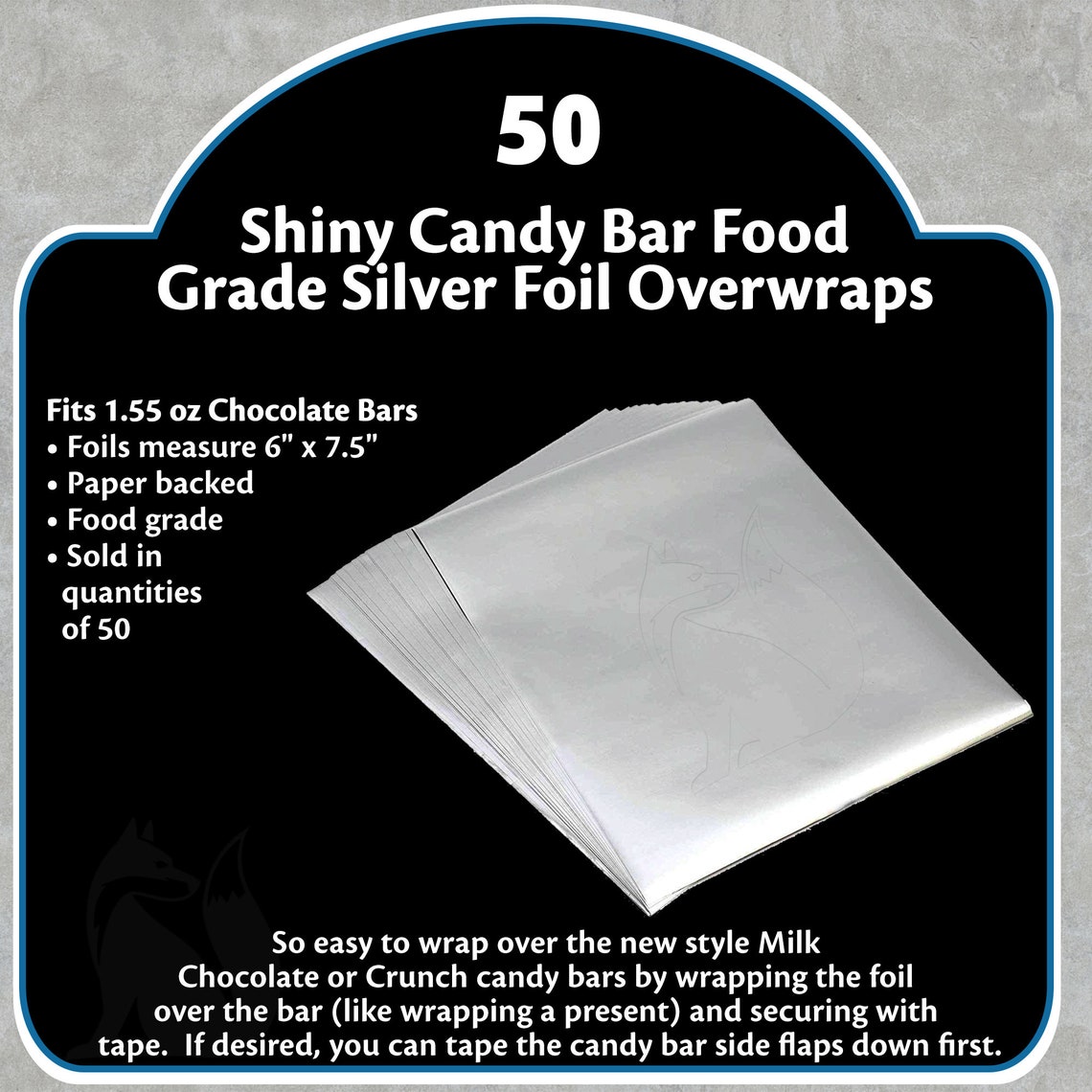 50 FOOD GRADE Shiny Candy Bar Wrapper Silver Foils Overwrap - Etsy