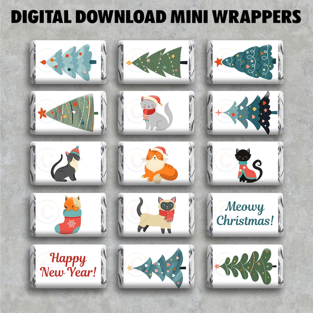 Christmas Digital Download Miniature Candy Bar Wrappers Party Favors ...