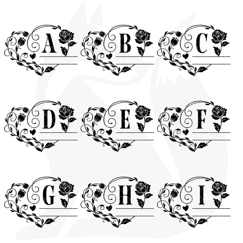 SVG 26 Monogram Letters Bundle Script Font Cricut Silhouette - Etsy