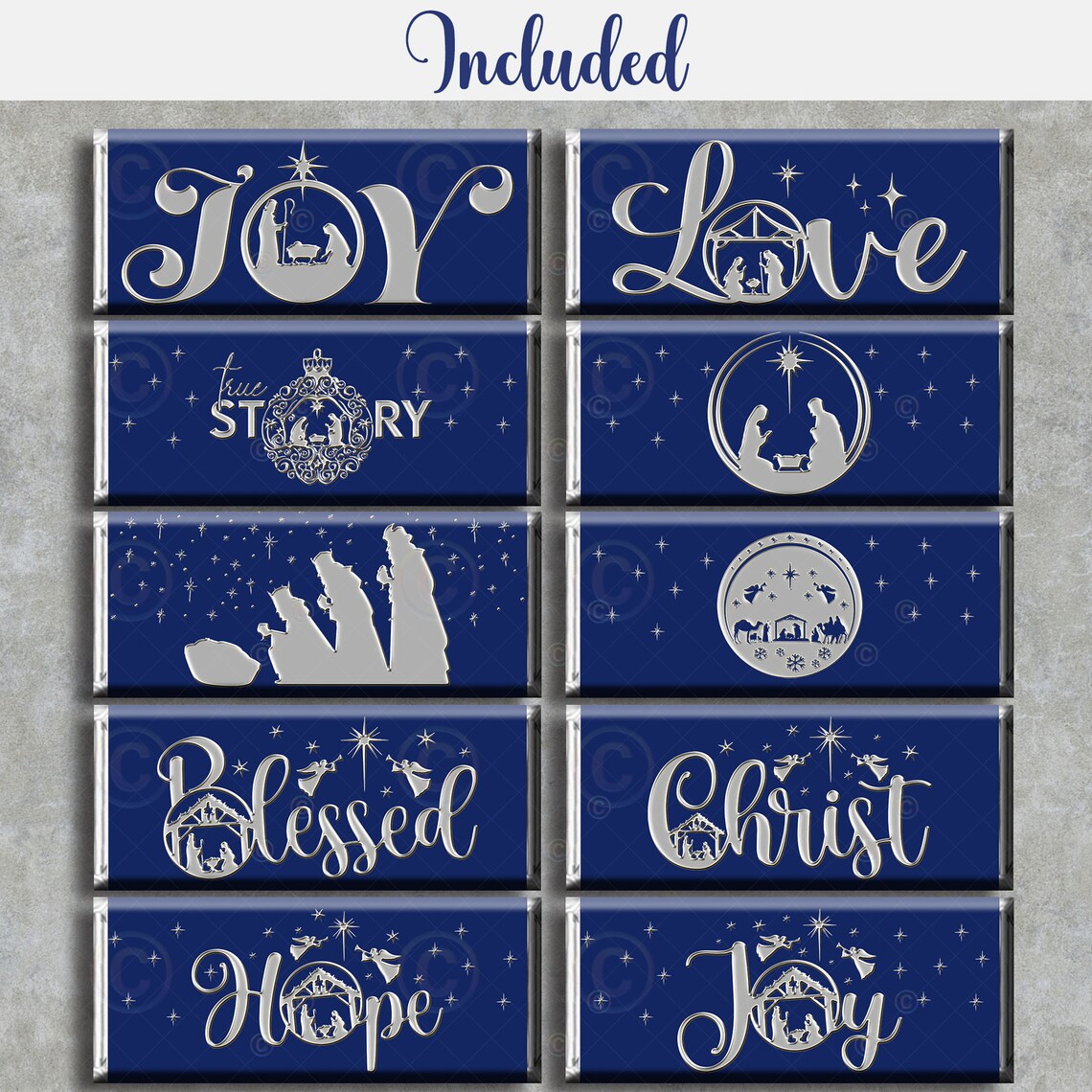INSTANT DIGITAL Download Merry Christmas Chocolate Candy Bar Wrappers ...