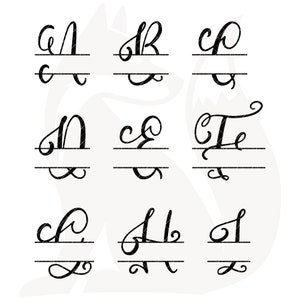 SVG 26 Monogram Letters Bundle Script Font Cricut Silhouette Inkspace ...