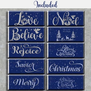 INSTANT DIGITAL Download Merry Christmas Chocolate Candy Bar Wrappers ...