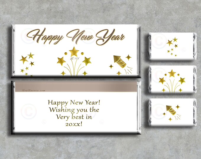 Instant Download Printable HAPPY NEW Year Chocolate Candy Bar Wrappers ...
