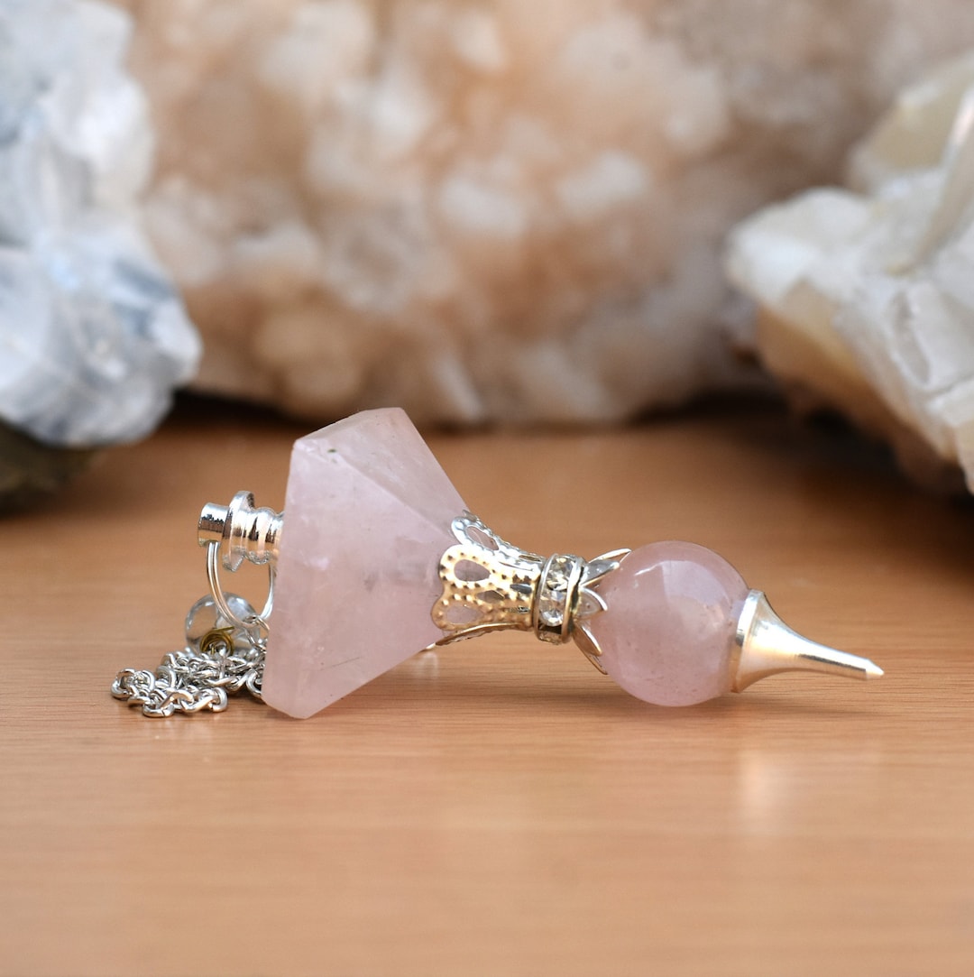 Rose Quartz Pendulum Pyramid Crystal Pendulum Quartz Pendulum Dowsing ...